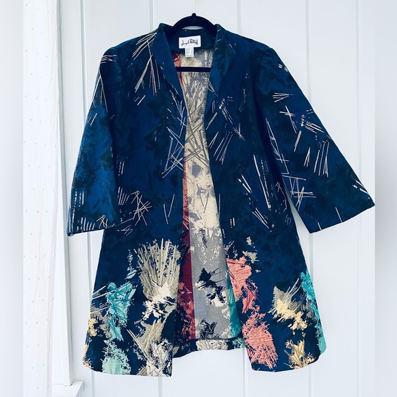 Joseph Ribkoff | Jackets & Coats | Joseph Ribkoff Navy Gold Abstract ...